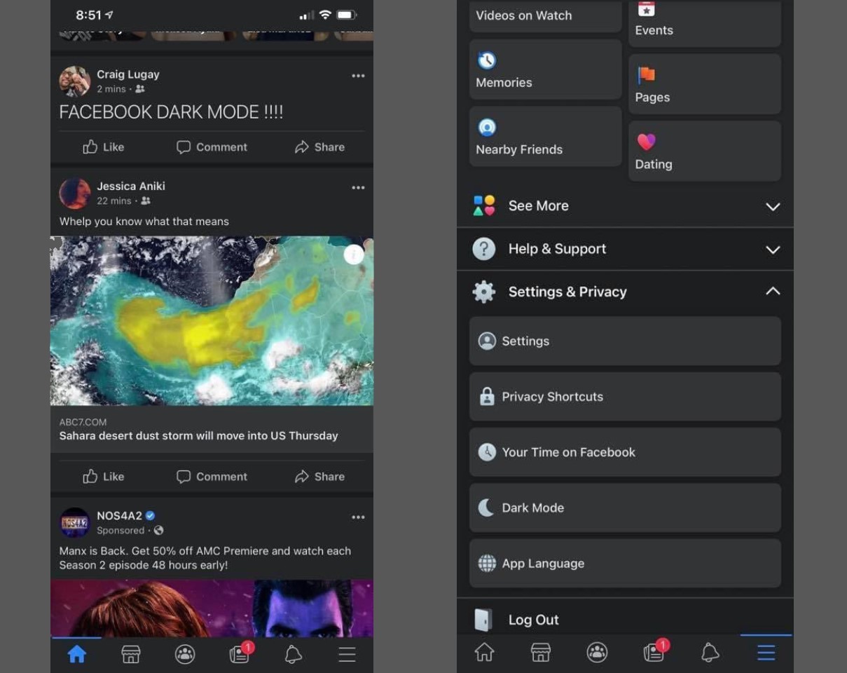Facebook : Le dark mode enfin disponible sur mobile - Mensah Master